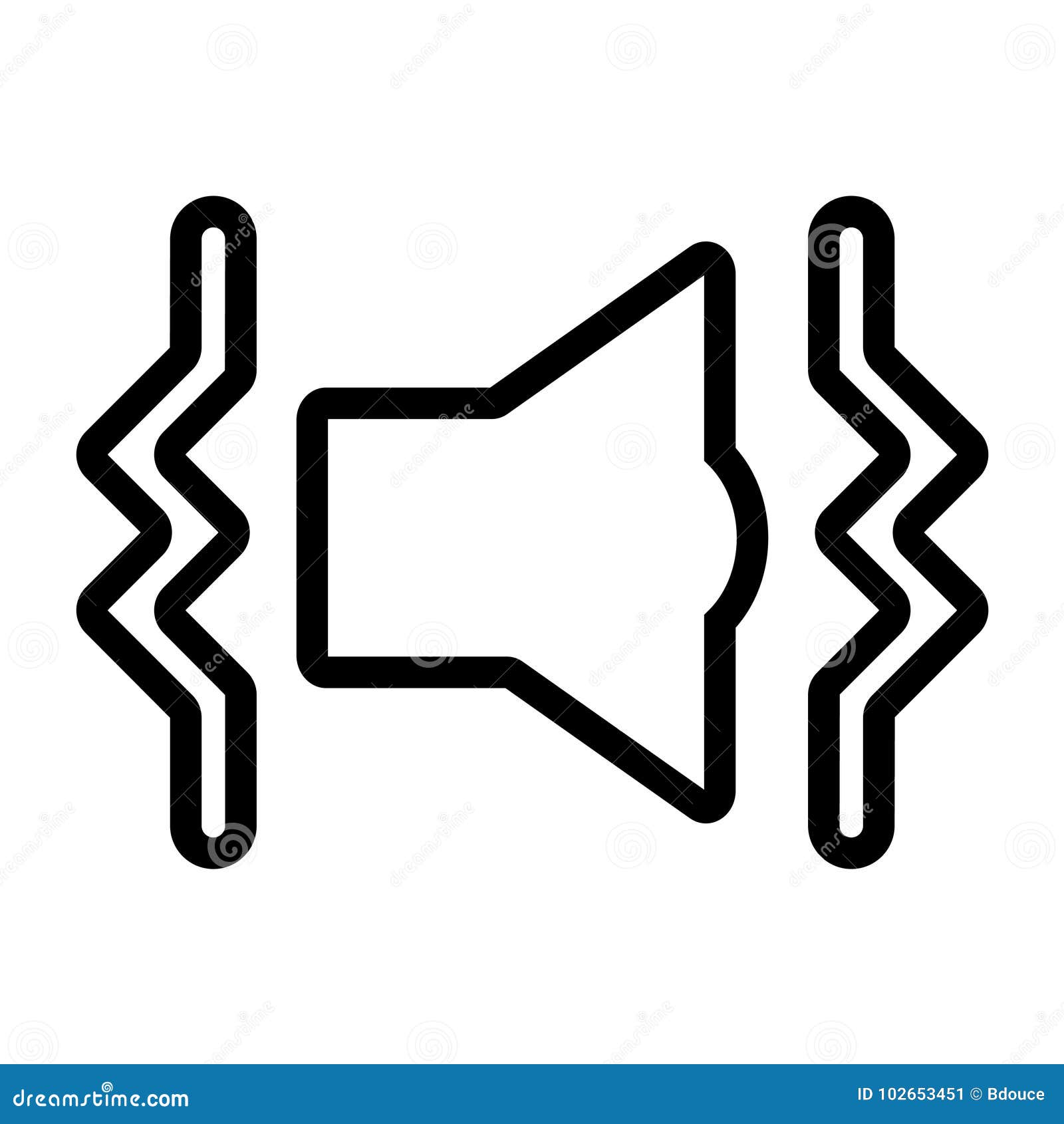 Line Sound Vibrate Mode Speaker Icon Stock Vector - Illustration of ...