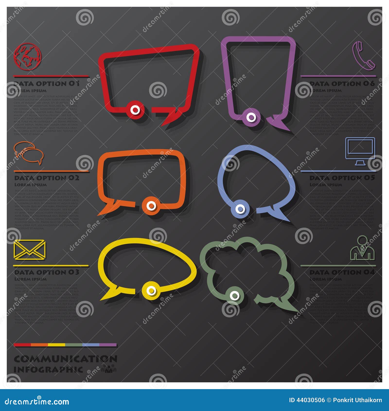 Line Speech Bubble Communication Connection Business Infographic Stock ...