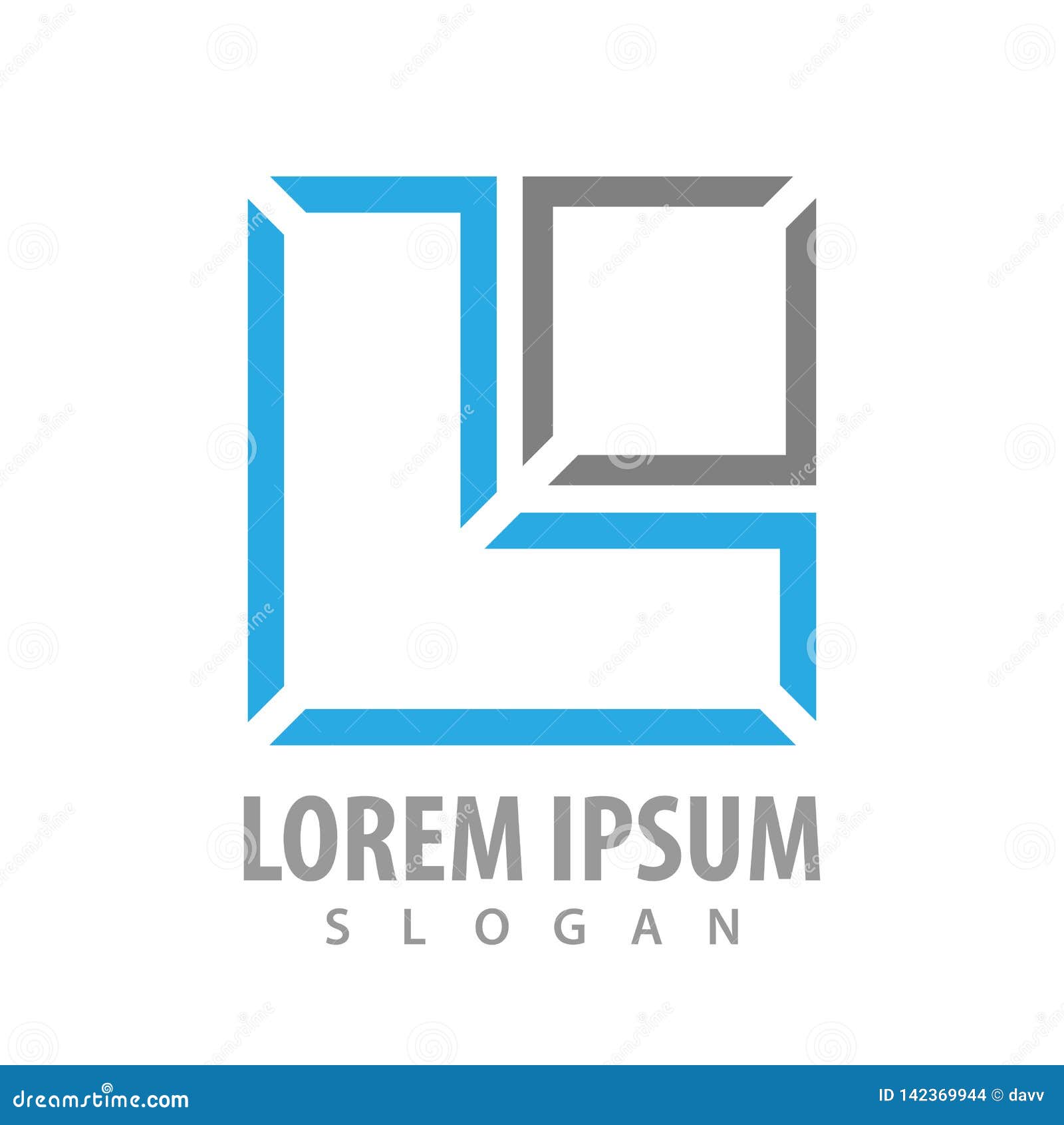 Line Square Letter L Concept Design. Symbol Graphic Template Element ...