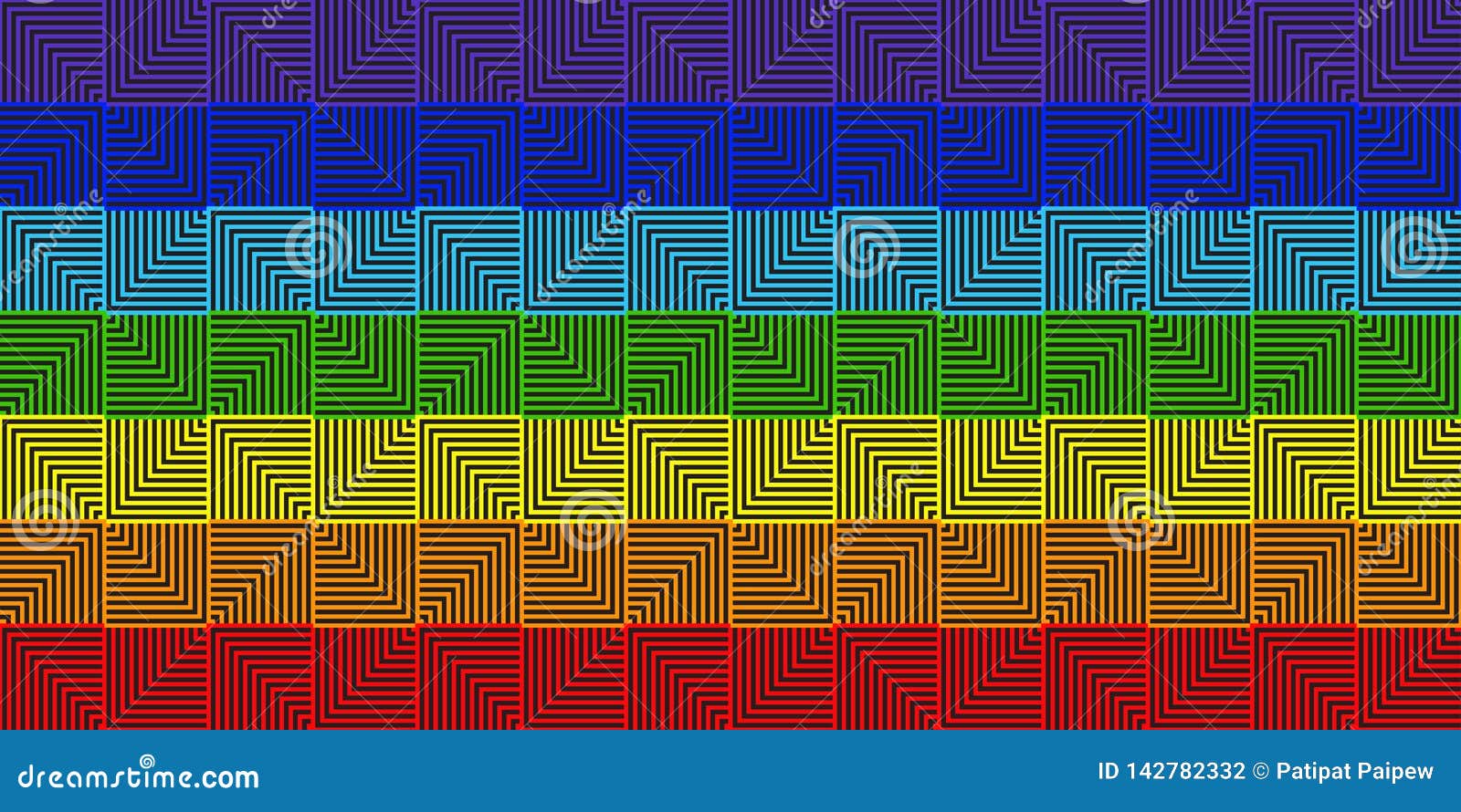 Abstract Line Square Rainbow Geometric Background Stock Vector ...