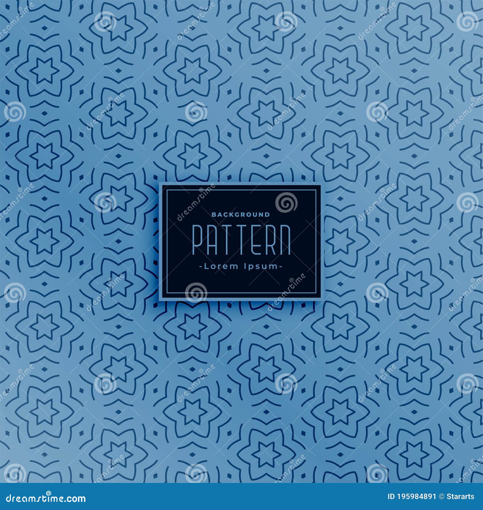 Line Star Shape Abstract Blue Pattern Background Stock Vector ...