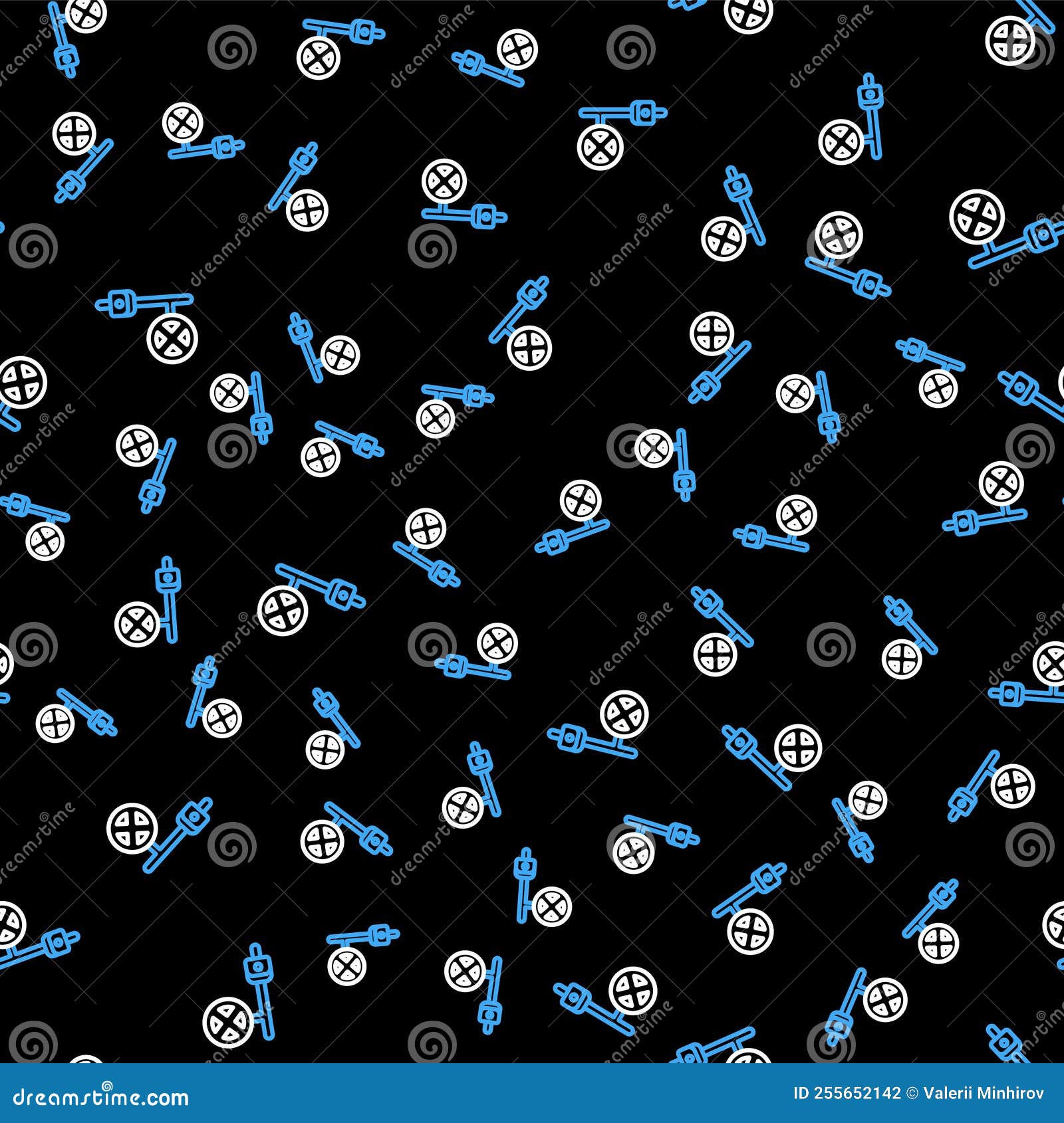 Line Stop Sign with Camera Icon Isolated Seamless Pattern on Black ...