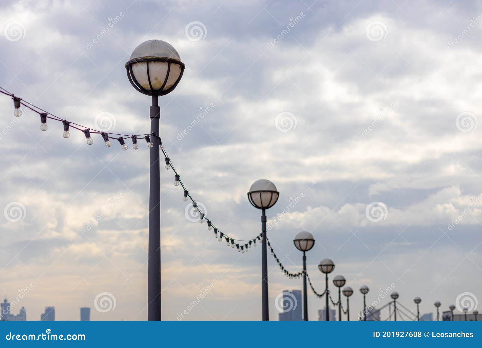 Line of Street Light Post in London Stock Photo - Image of environment ...