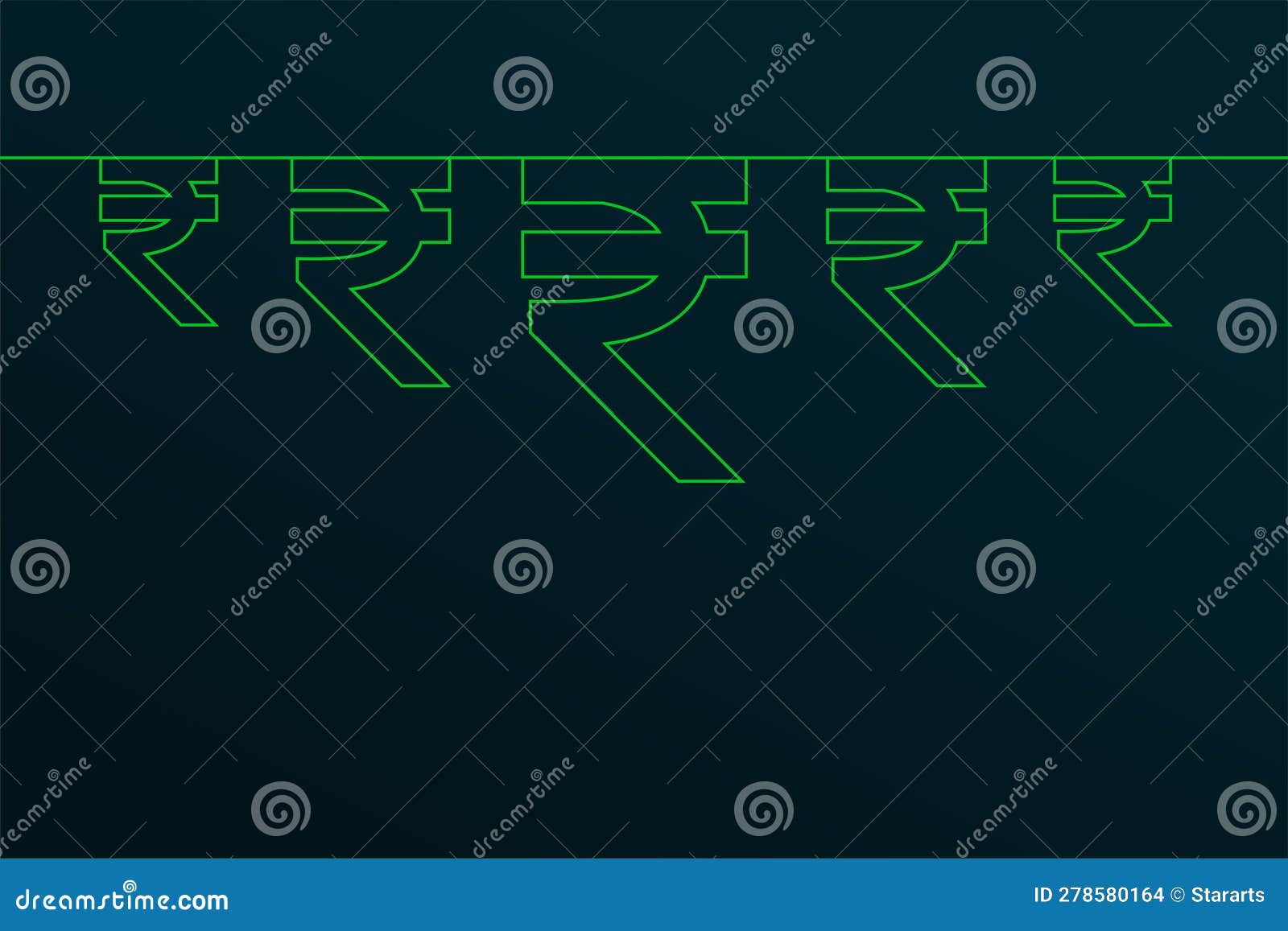 Line Style Indian Inr Rupee Hanging Banner with Text Space Stock Vector ...