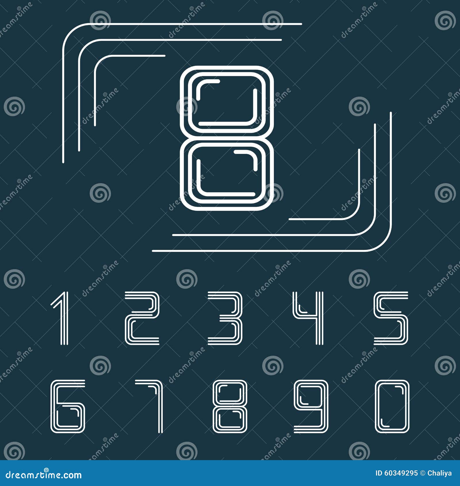 Line style numbers . stock vector. Illustration of letter - 60349295