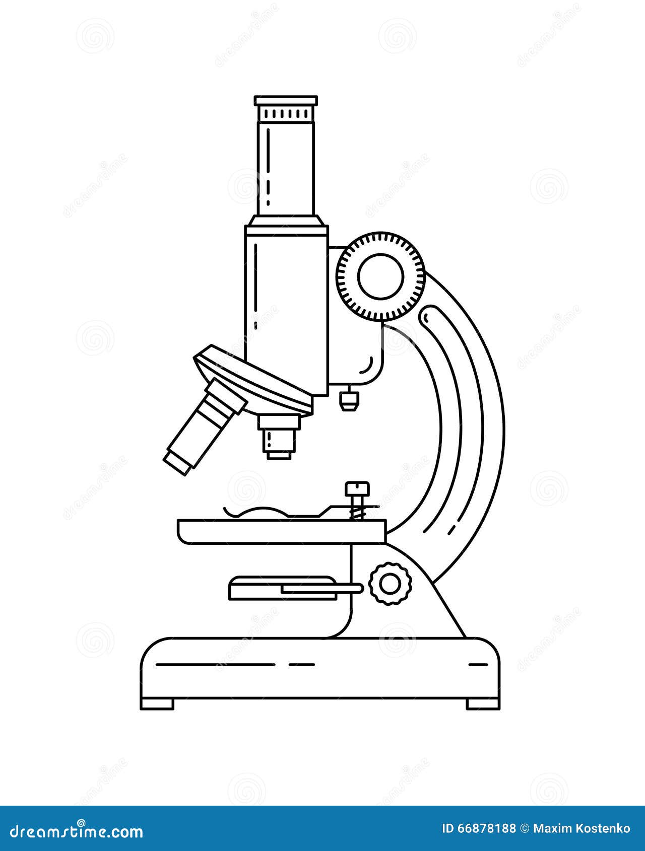 Line Style Vector Illustration of Microscope. Detailed Vector Logo of ...
