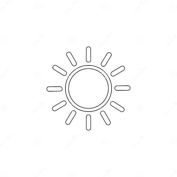 Line Sun Icon for Brightness, Intensity Setting Icon Stock Illustration ...