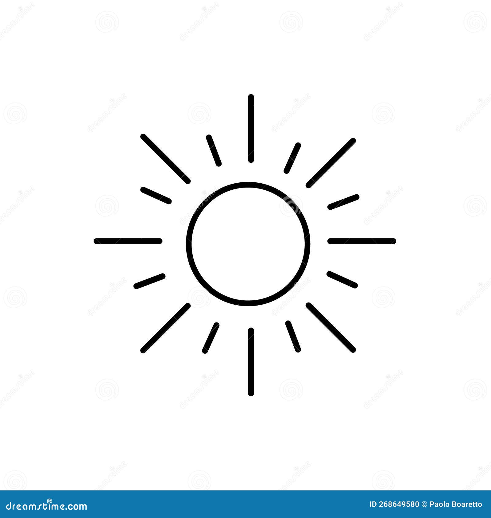 Line Sun Icon for Brightness, Intensity Setting Icon Vector Stock ...