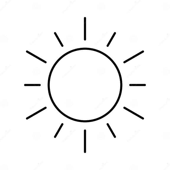 Line Sun Icon for Brightness, Intensity Setting Icon Vector Stock ...