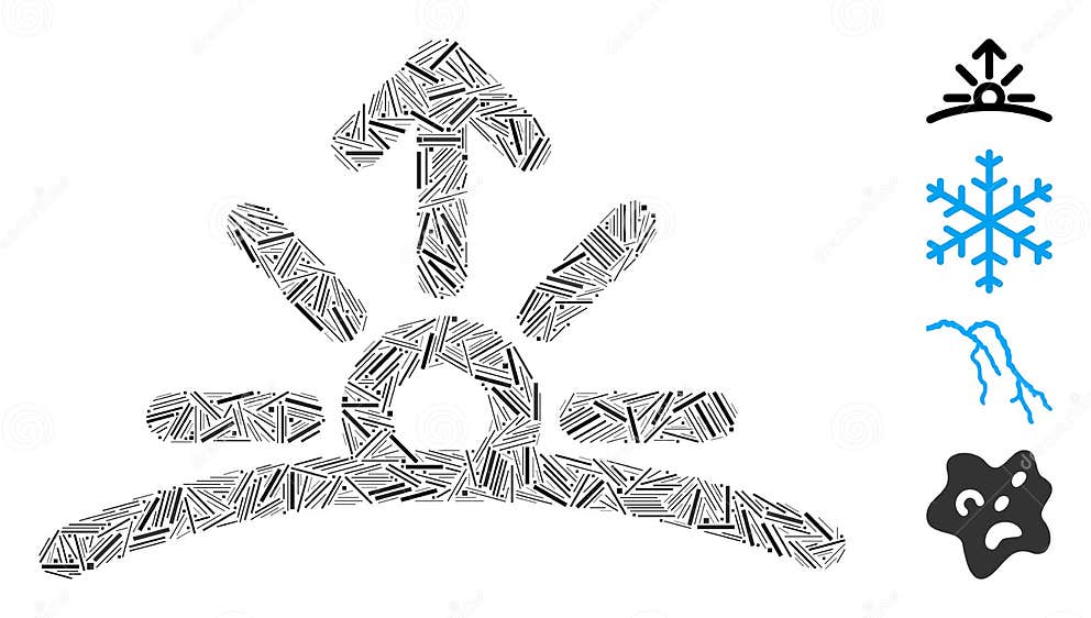 Line Sunrise Icon Vector Collage Stock Vector - Illustration of ...