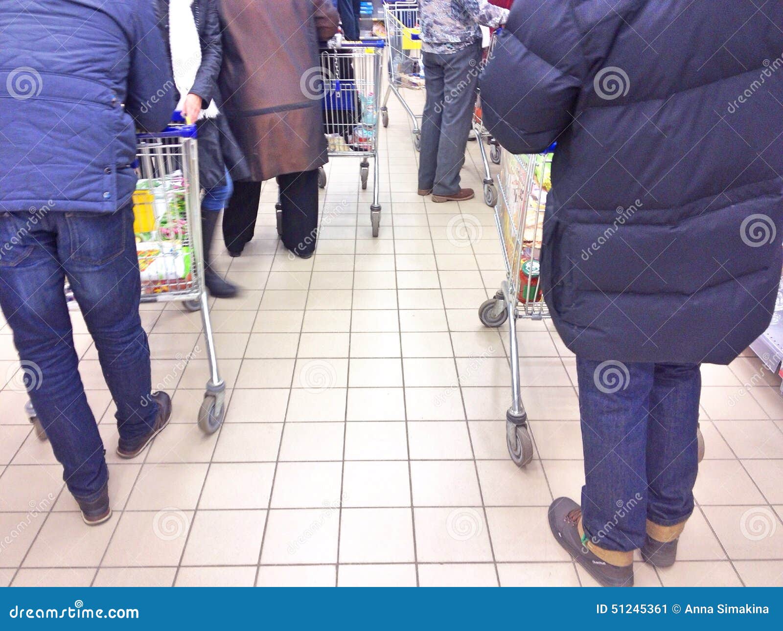Line in a supermarket editorial photo. Image of supermarket - 51245361
