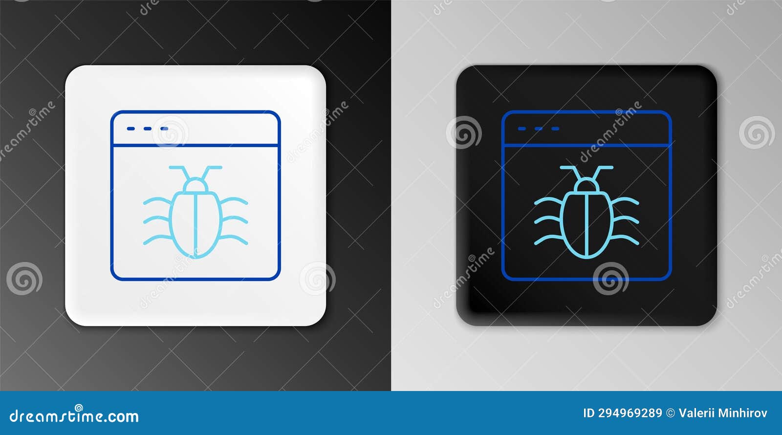 Line System Bug Concept Icon Isolated On Grey Background. Code Bug ...
