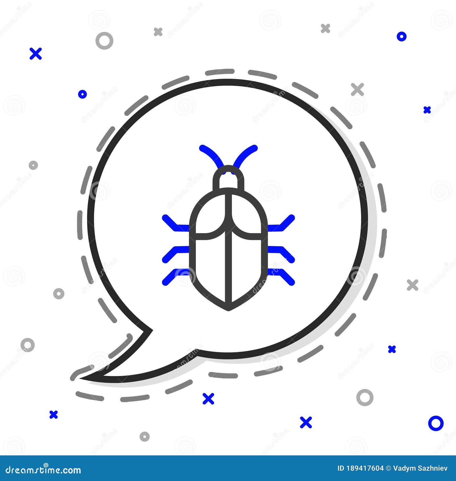 Line System Bug Concept Icon Isolated on White Background. Code Bug ...