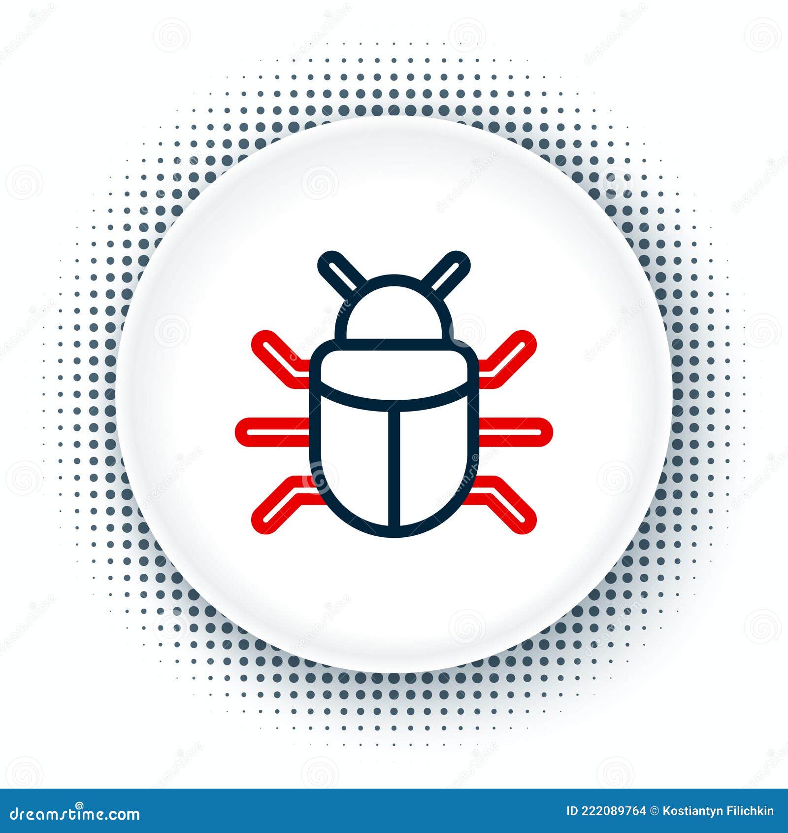 Line System Bug Concept Icon Isolated On White Background Code Bug Concept Bug In The System