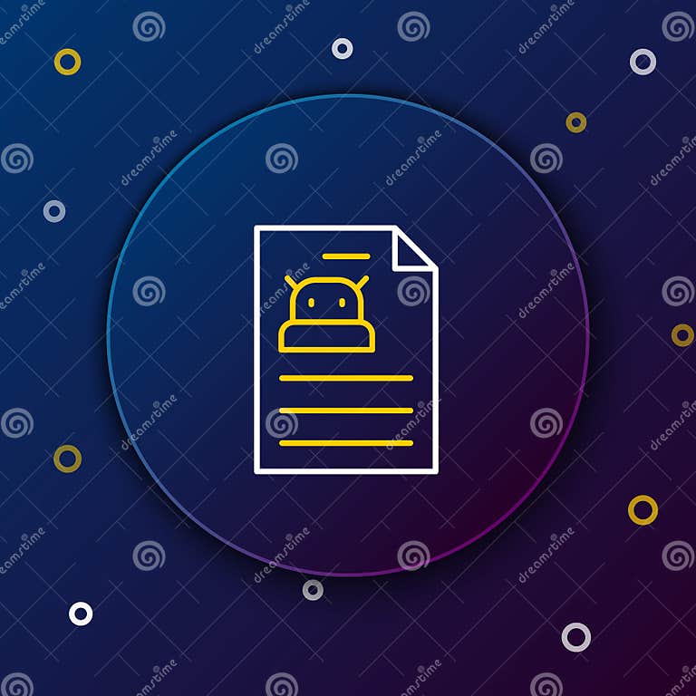 Line Technical Specification Icon Isolated on Blue Background ...