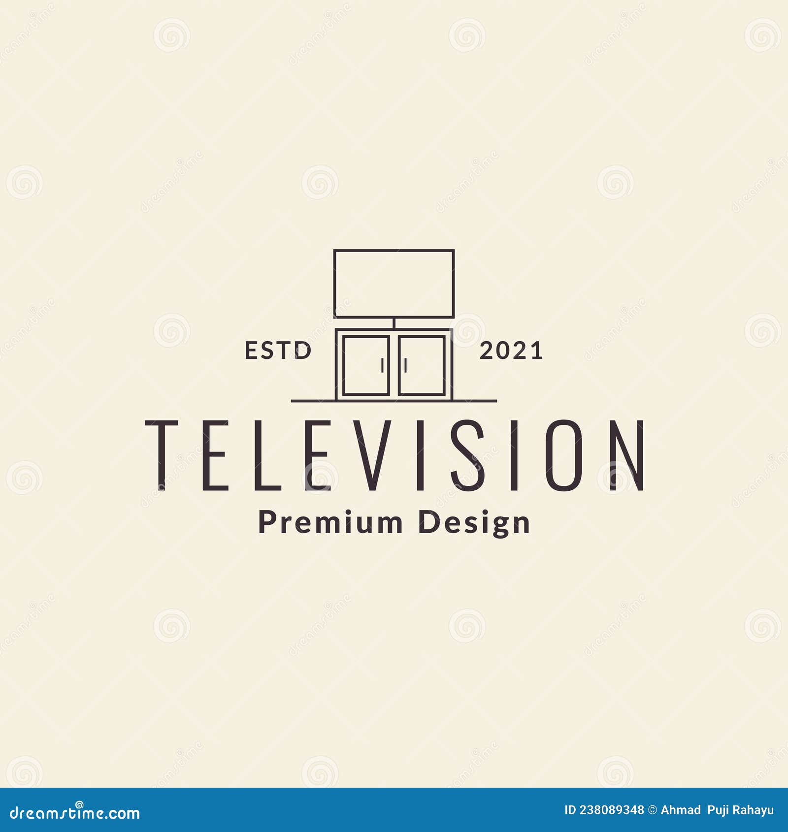 Line Television with Table Interior Logo Design Vector Graphic Symbol ...