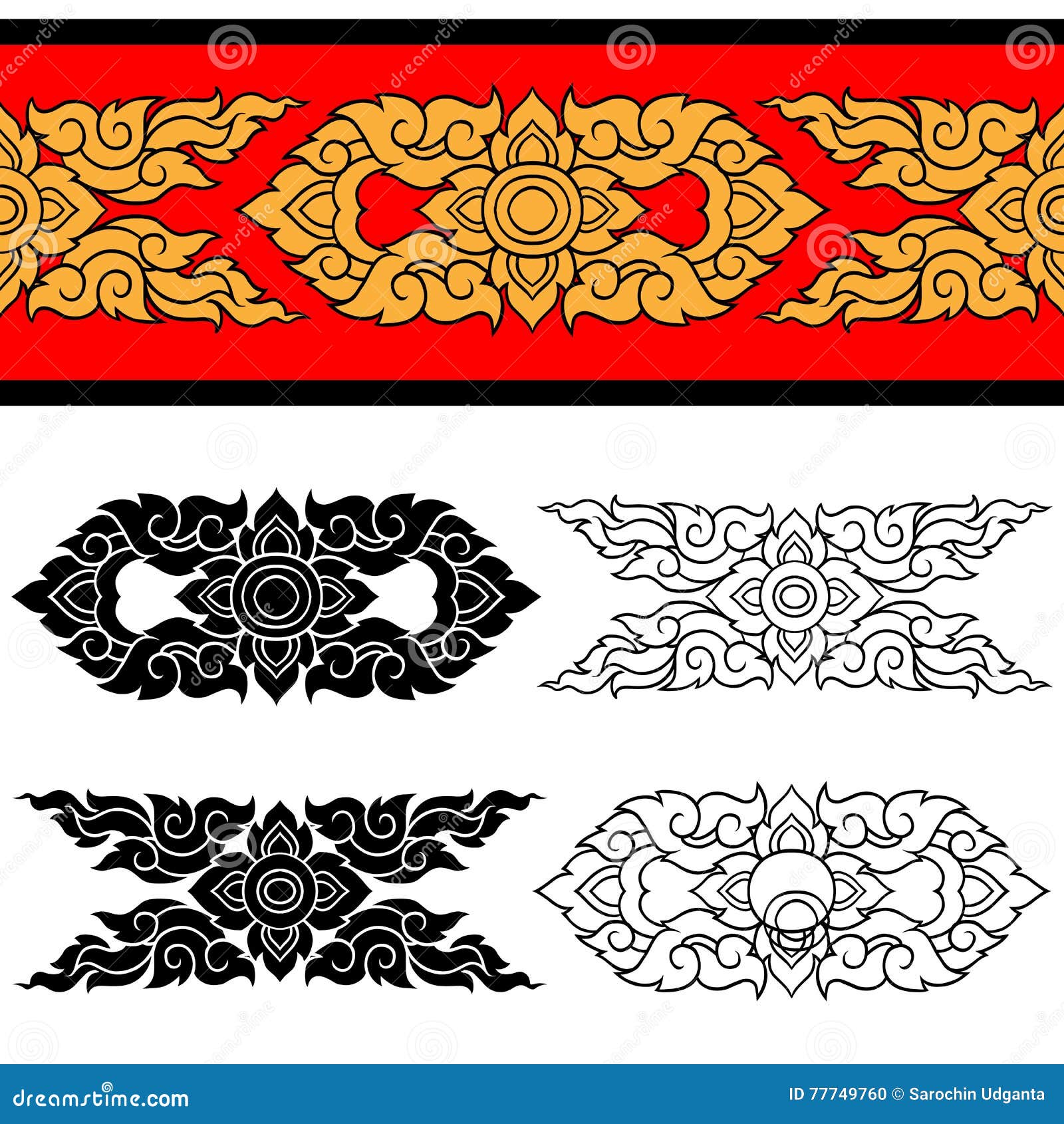 Line Thai design 025 stock vector. Illustration of object - 77749760