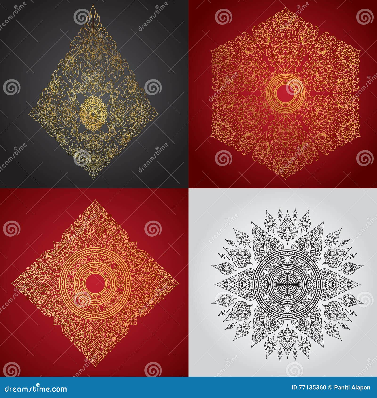 Line Thai Tradition Abstract Background Stock Vector - Illustration of ...