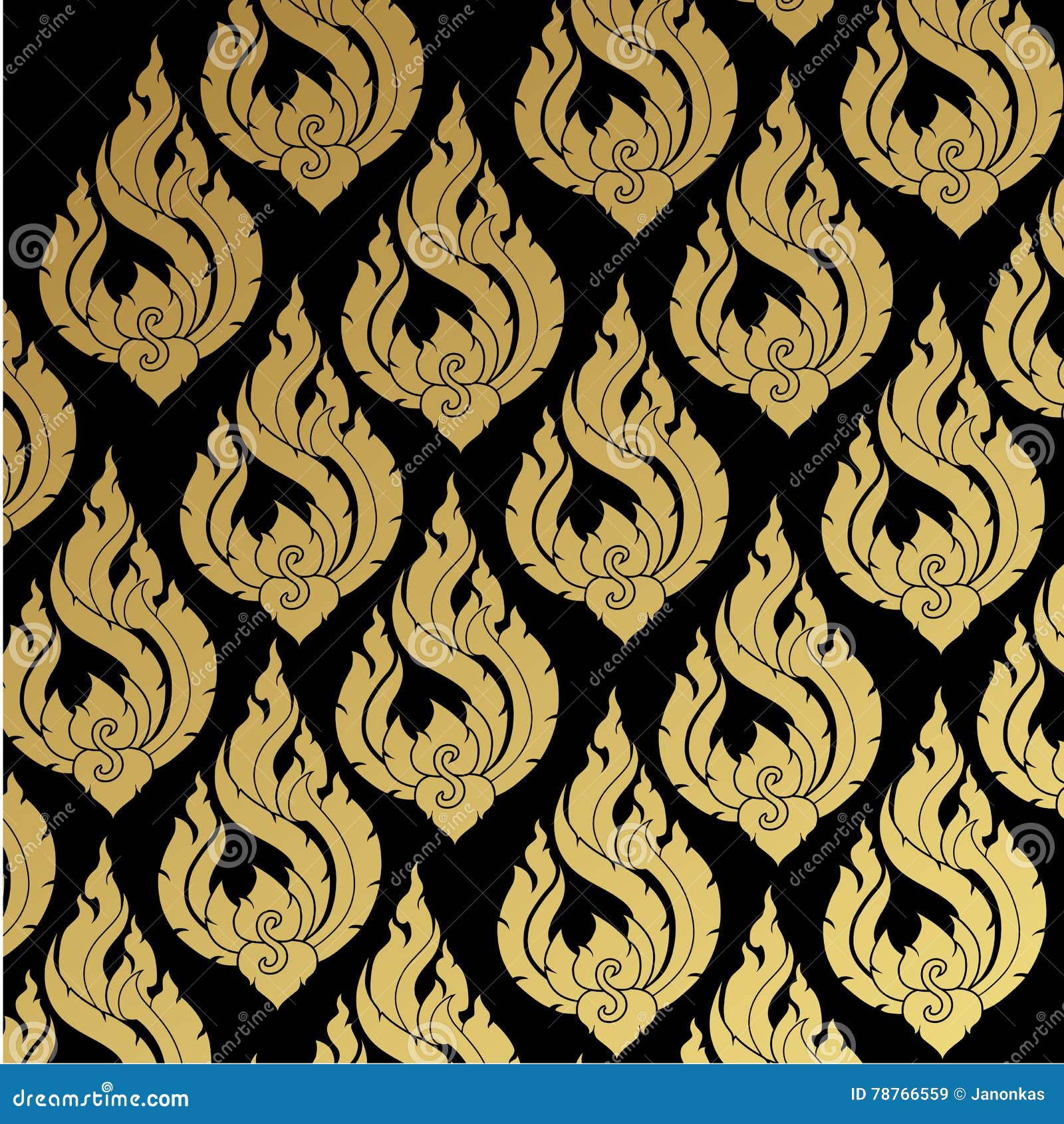 Line Thai Traditional Thai Style Pattern Vector. Stock Vector ...