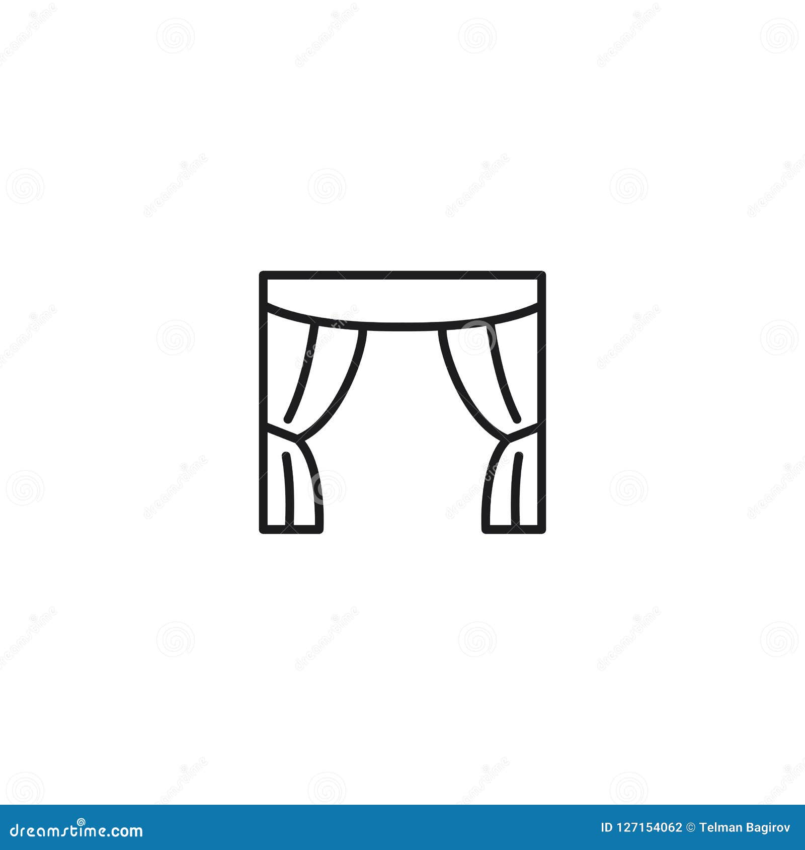 Line Theatre Stage Icon on White Background Stock Illustration ...