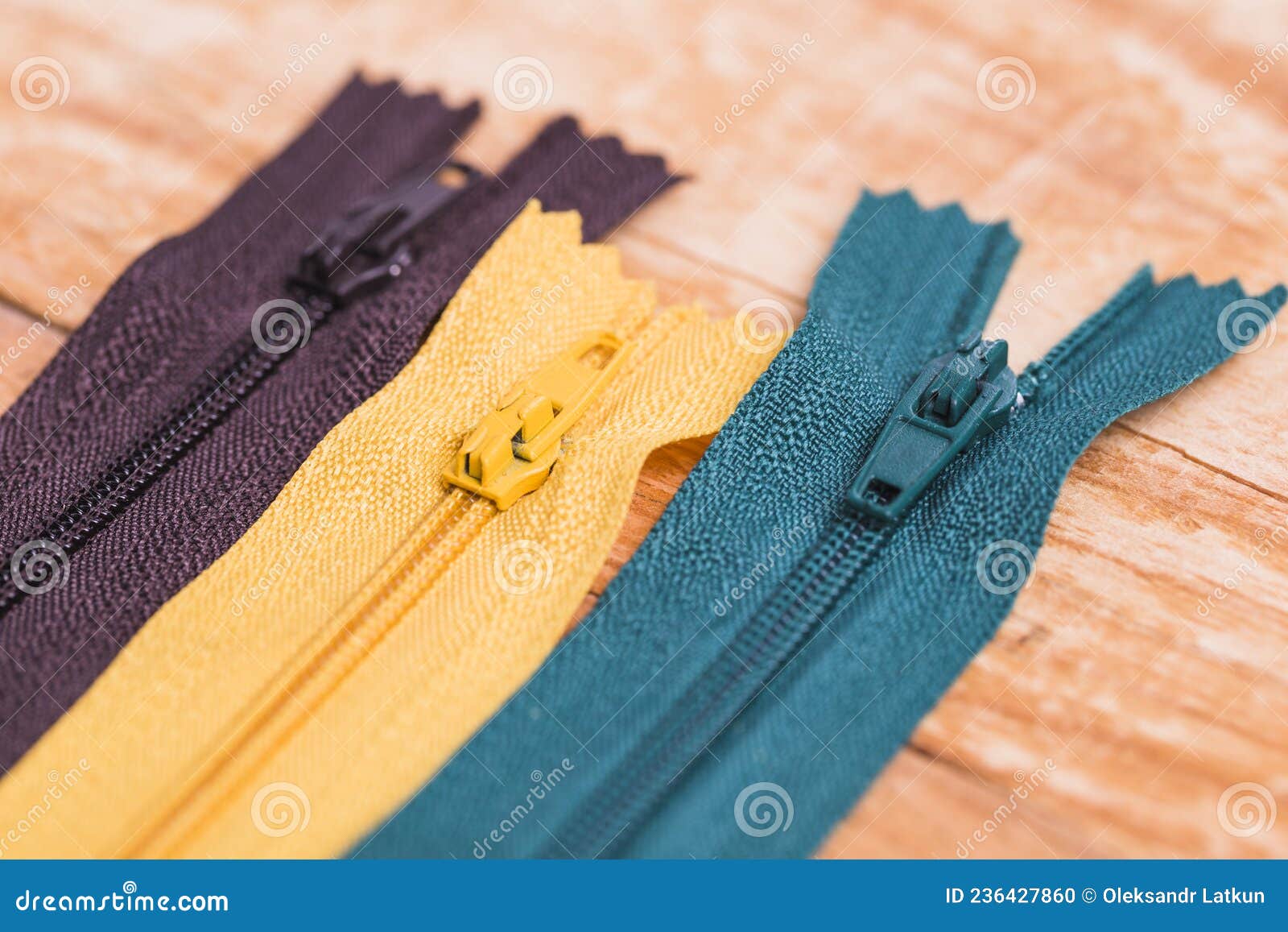 Line Three Different Zips. High Quality Photo Stock Photo - Image of ...