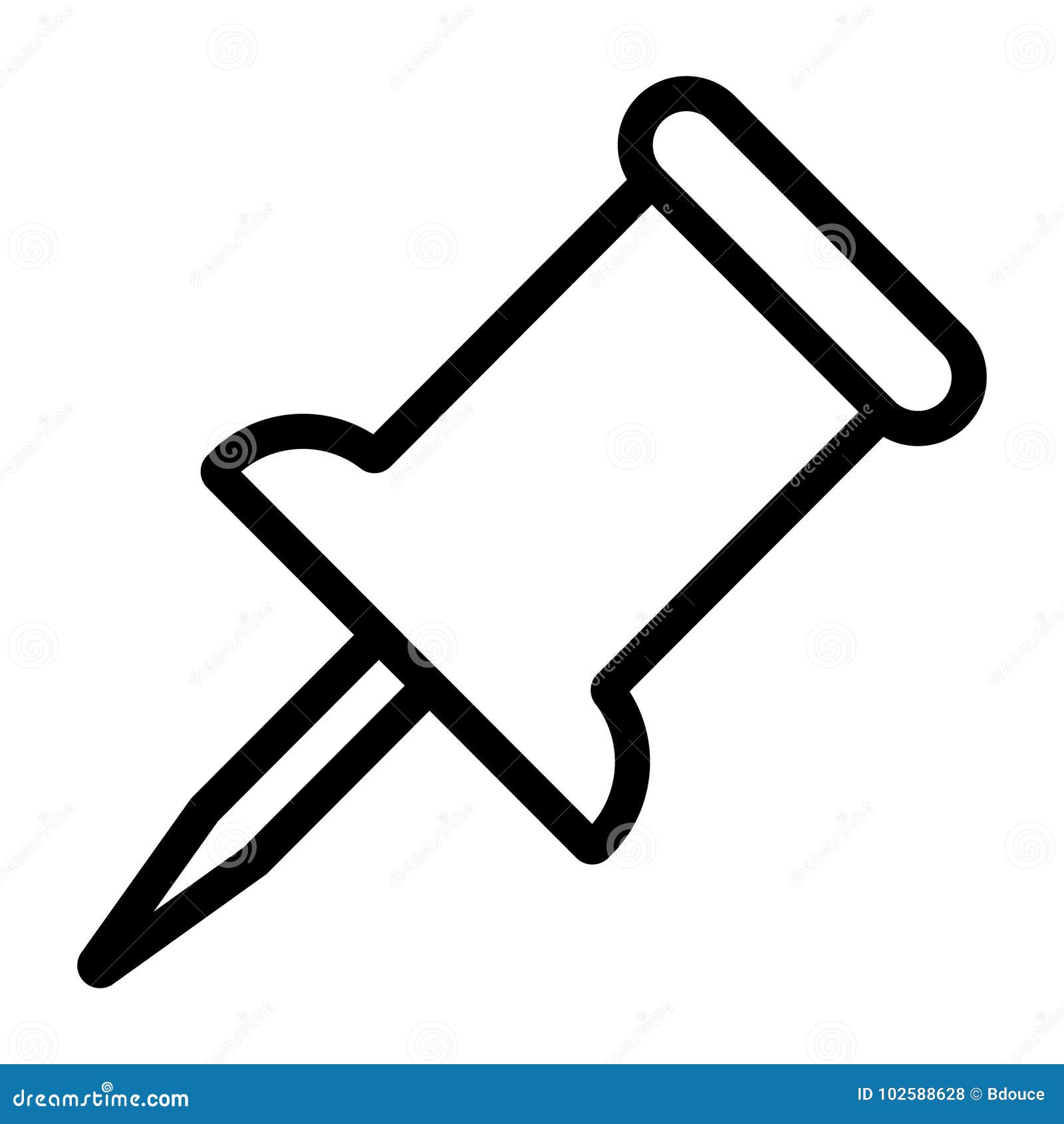 Line Thumb Pin Icon stock vector. Illustration of thumb - 102588628