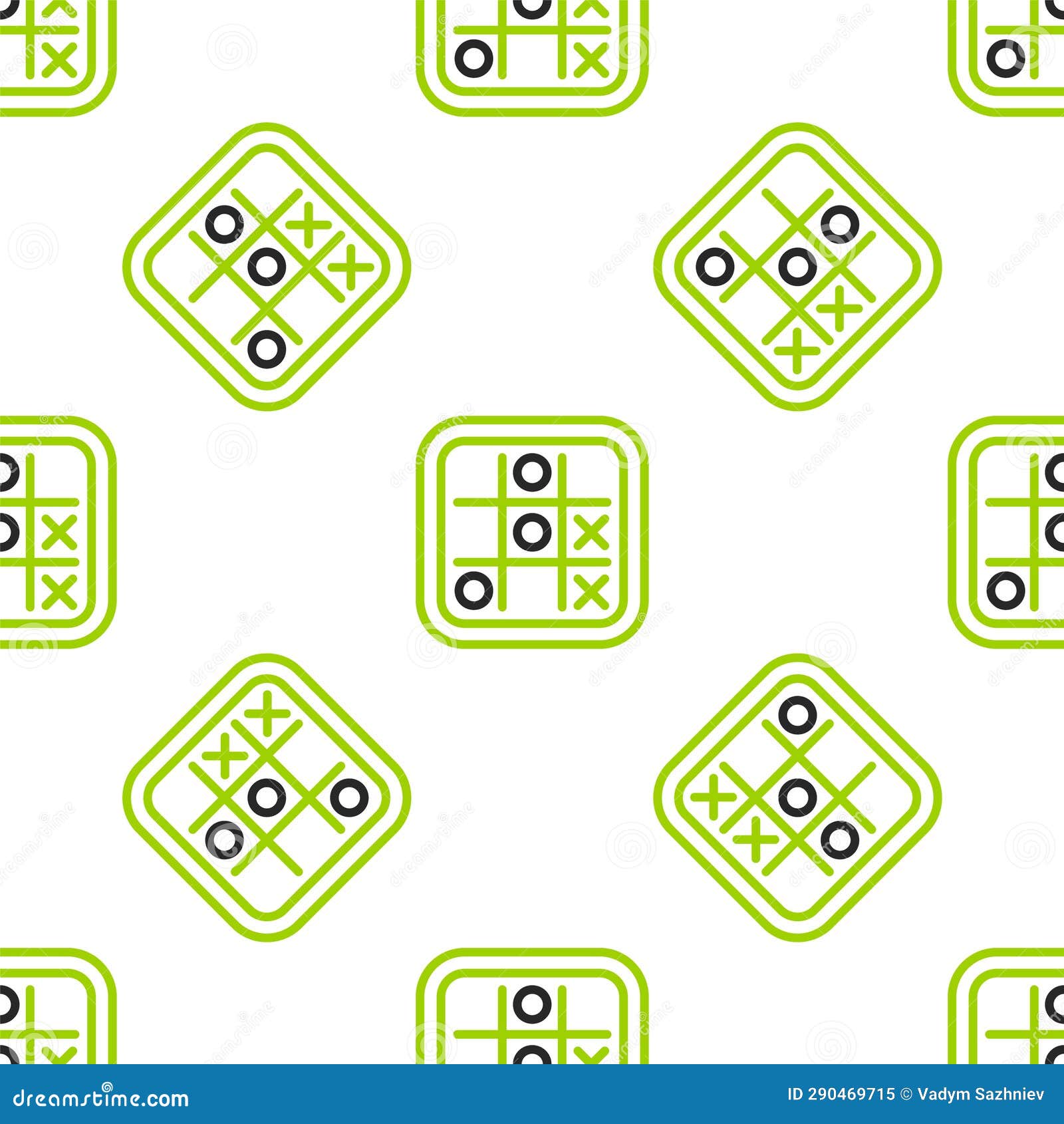 Line Tic Tac Toe Game Icon Isolated Seamless Pattern on White ...