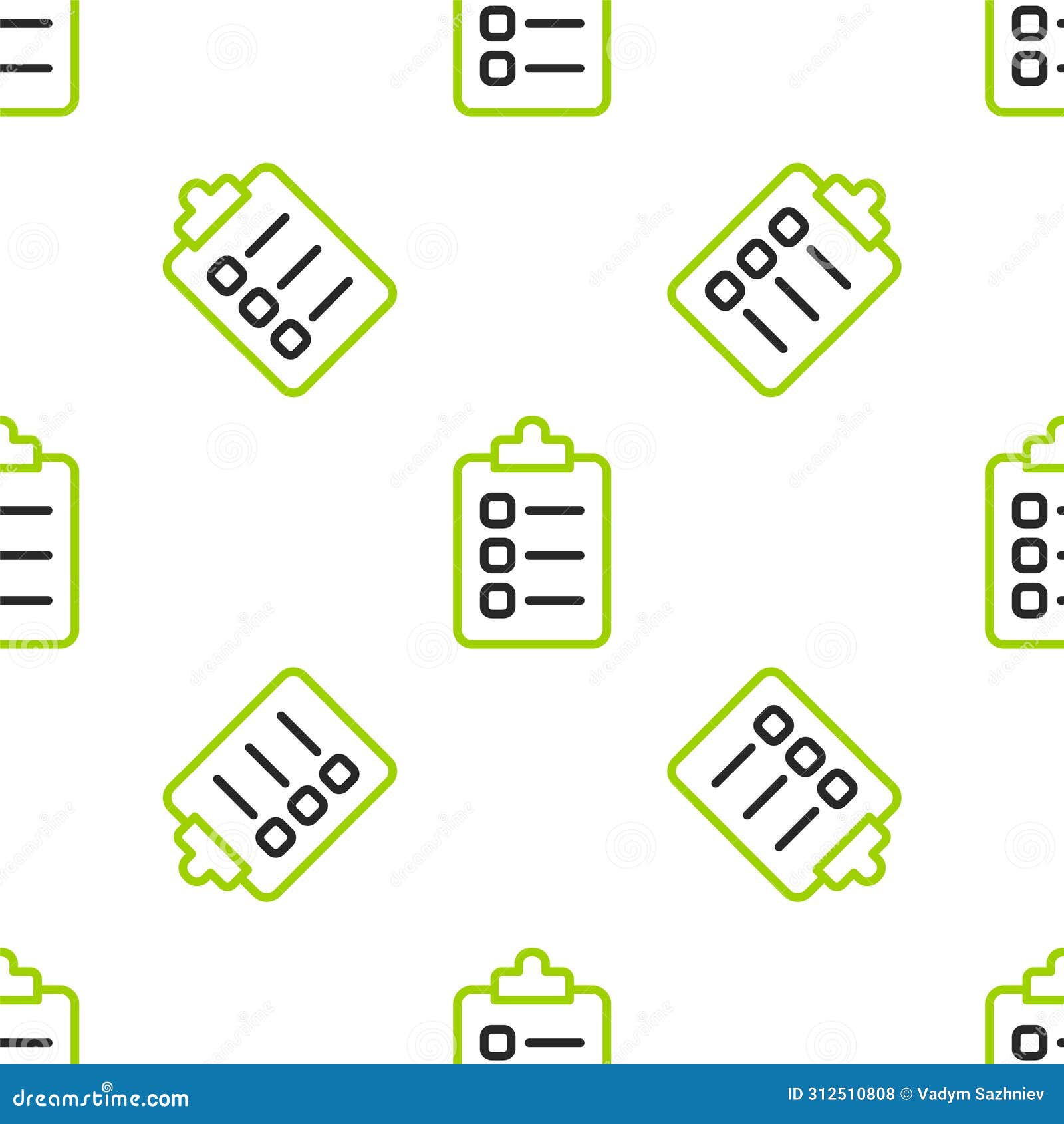 Line To Do List or Planning Icon Isolated Seamless Pattern on White ...
