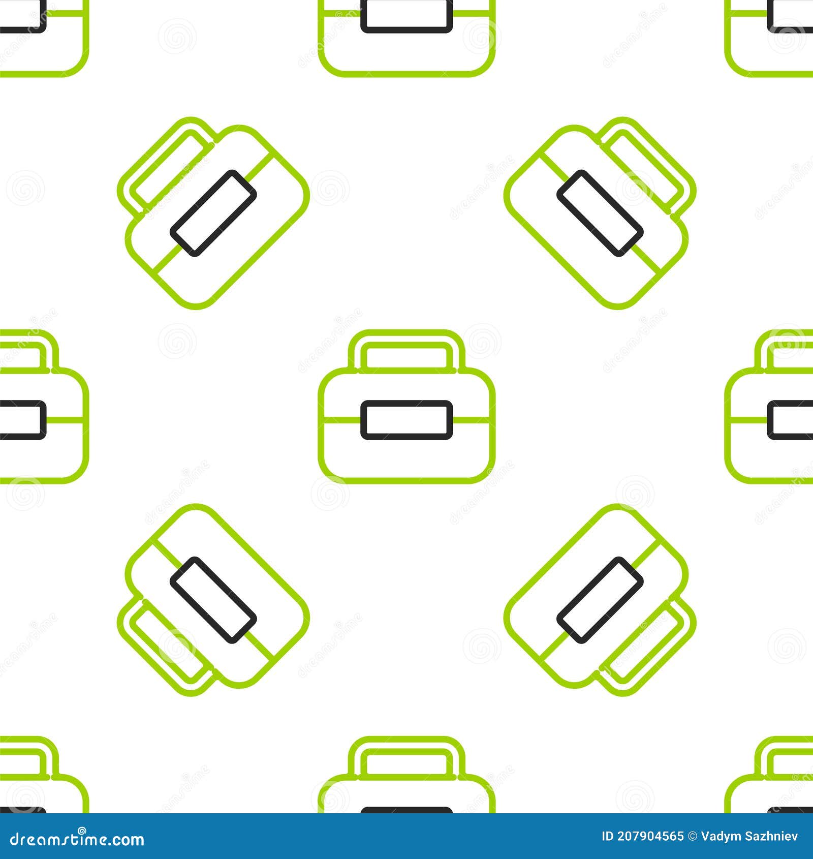 Line Toolbox Icon Isolated Seamless Pattern on White Background. Tool ...