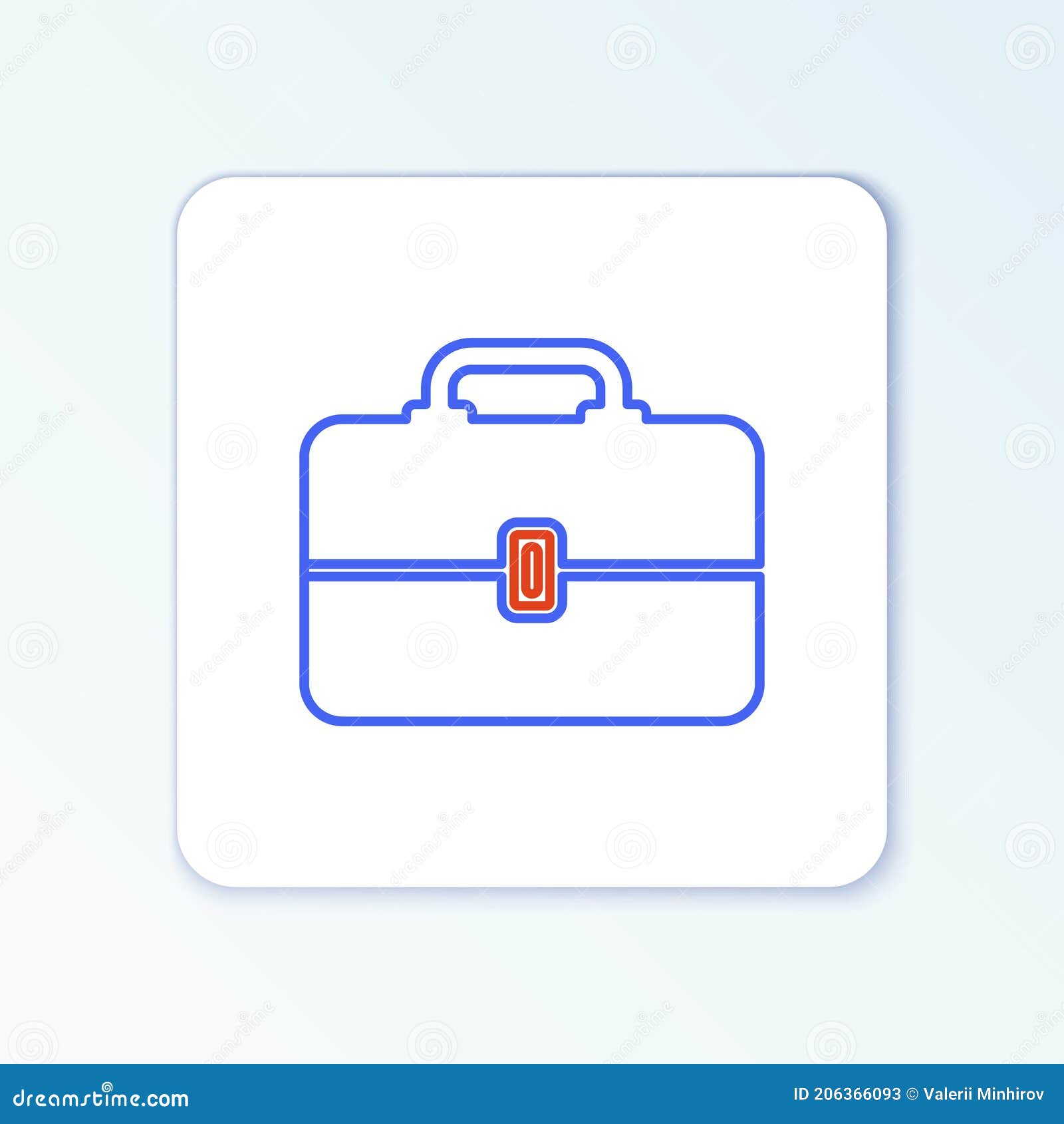 Line Toolbox Icon Isolated on White Background. Tool Box Sign. Colorful ...