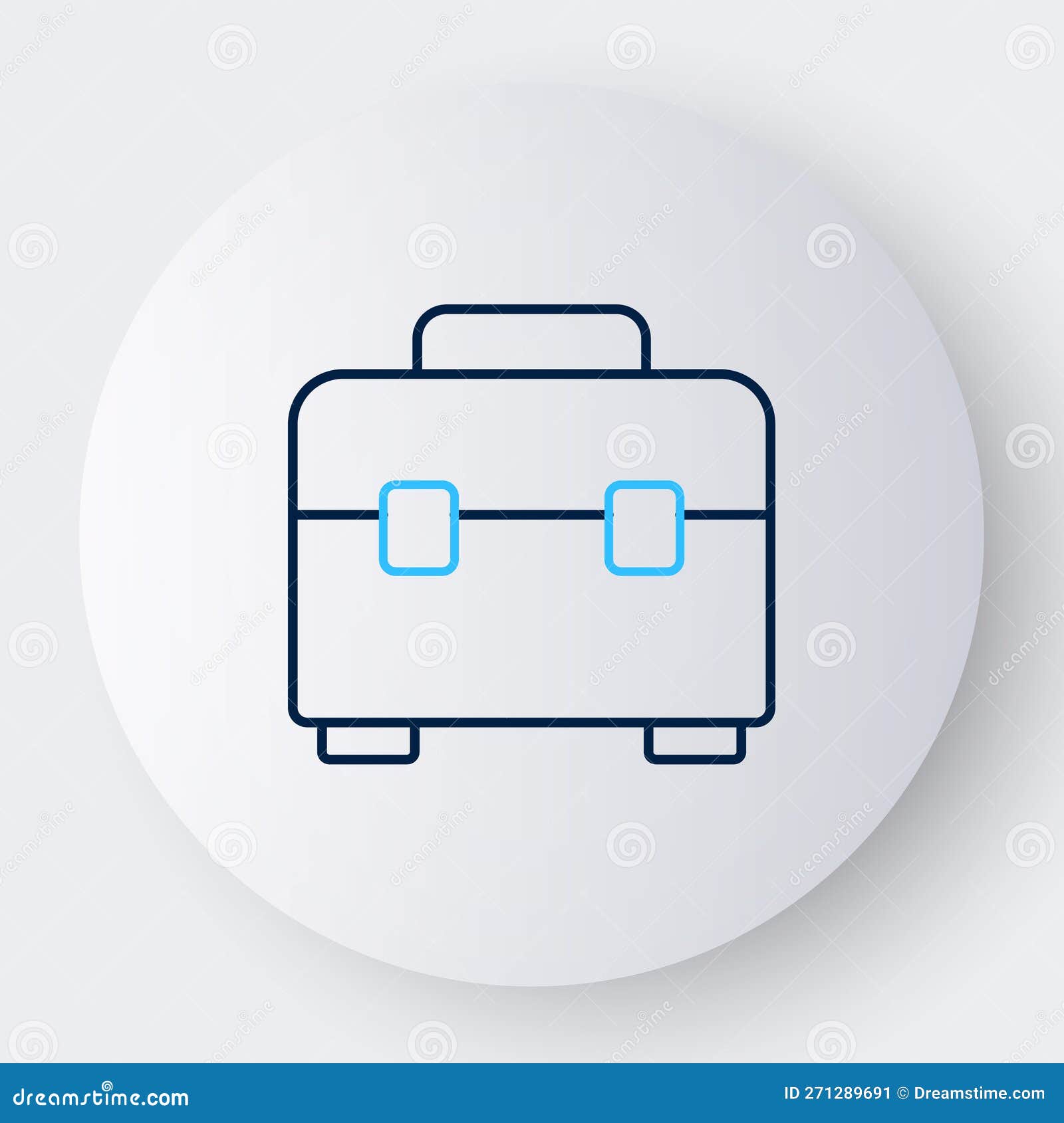 Line Toolbox Icon Isolated On White Background. Tool Box Sign. Colorful ...