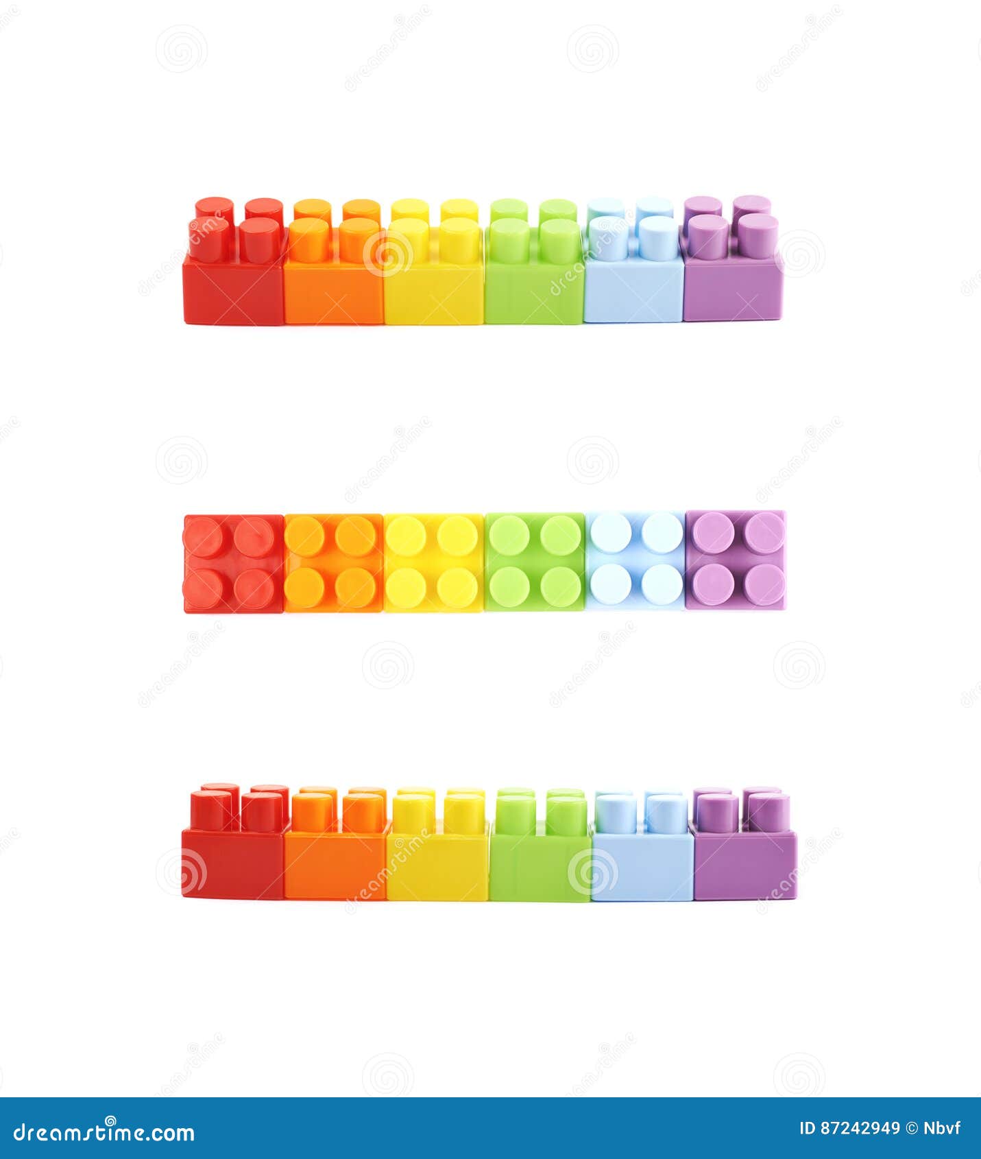 Line of Toy Bricks Isolated Stock Image - Image of construction ...