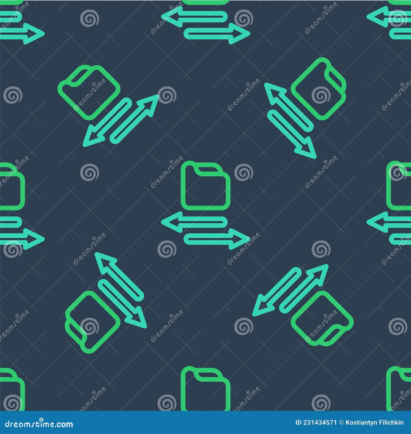 Line Transfer Files Icon Isolated Seamless Pattern on Blue Background ...