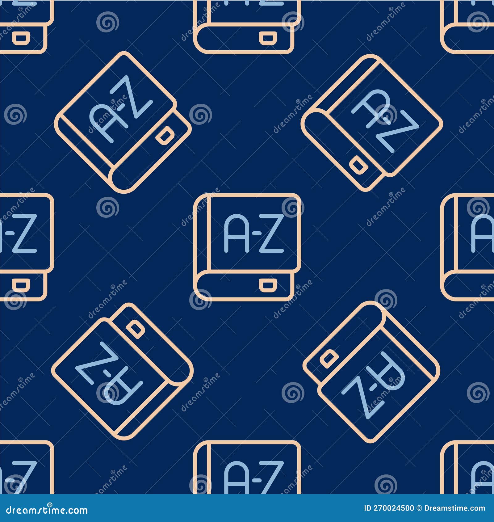 Line Translator Book Icon Isolated Seamless Pattern on Blue Background ...