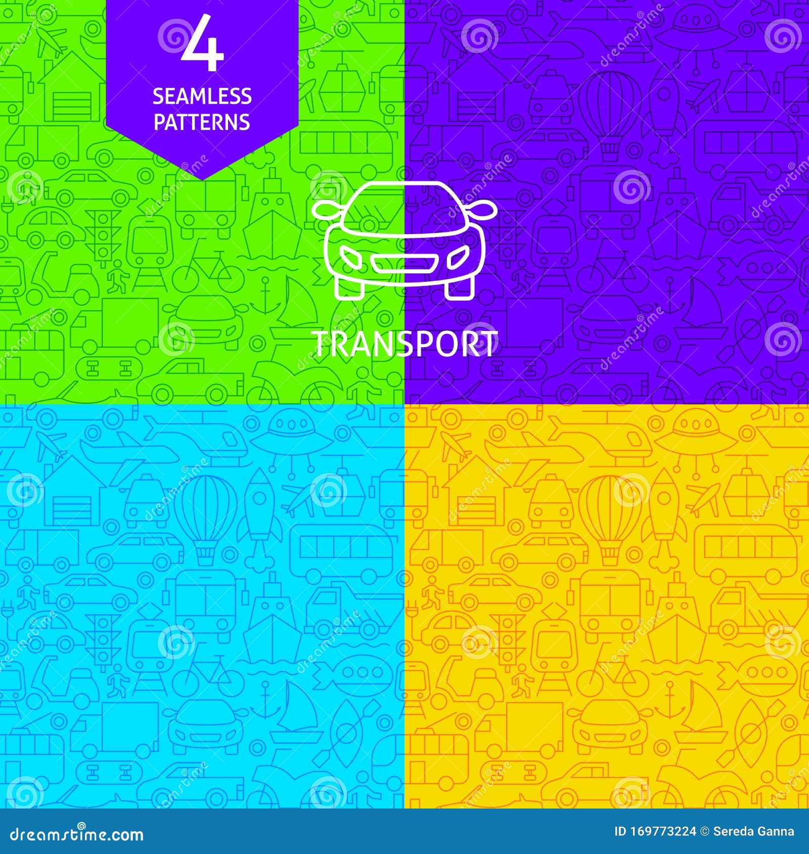 Line Transport Patterns stock vector. Illustration of drive - 169773224