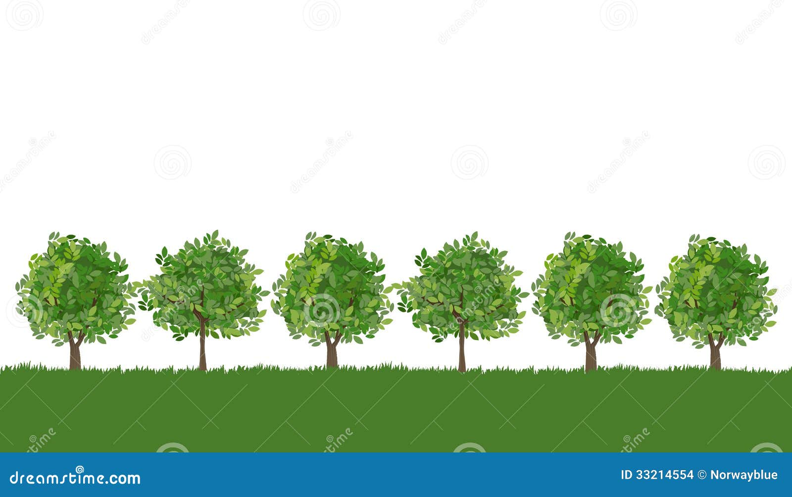 Line Of Trees On Lush Grass Stock Photo | CartoonDealer.com #33214554