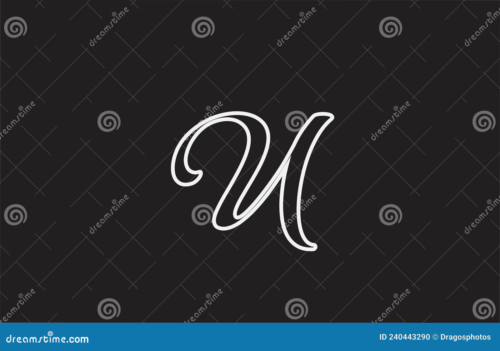 Line U Icon Logo Design with Handwritten Style. Creative Template for ...