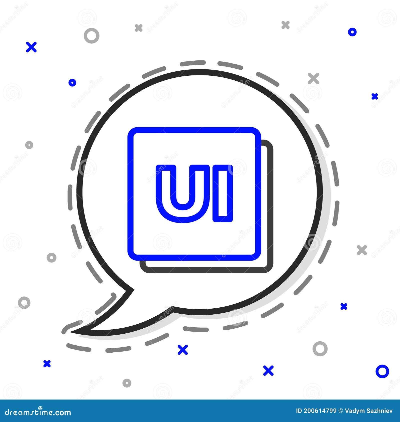 Line UI or UX Design Icon Isolated on White Background. Colorful ...