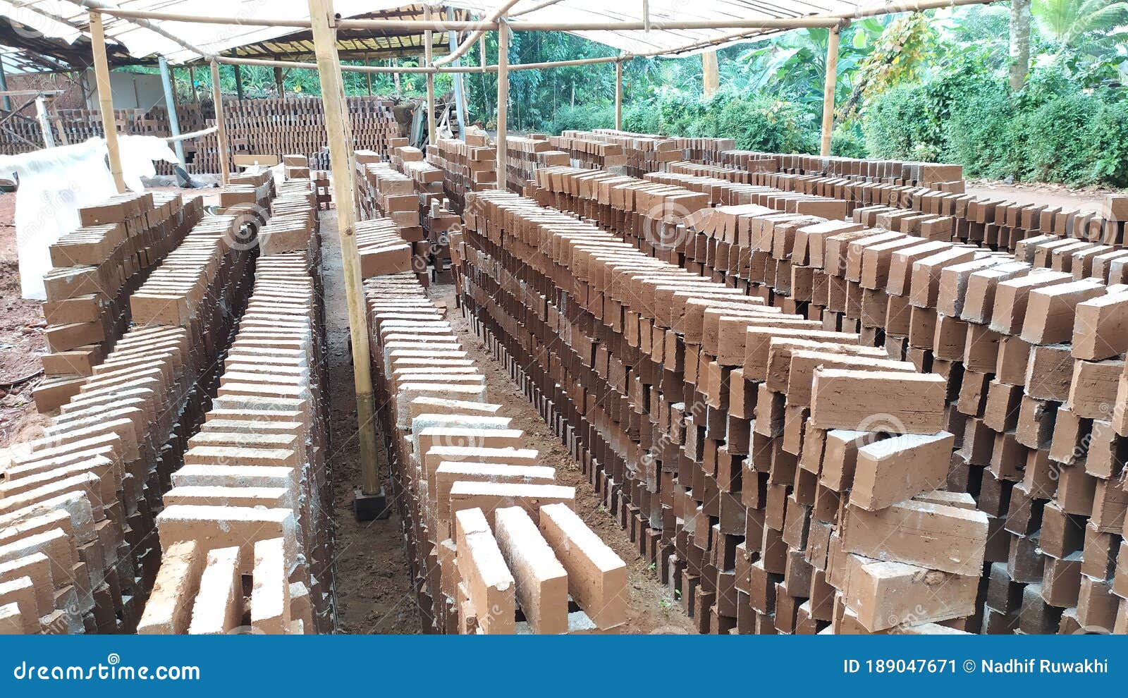 Line Up Bricks on Traditionally Making Process of Bricks in Indonesia ...