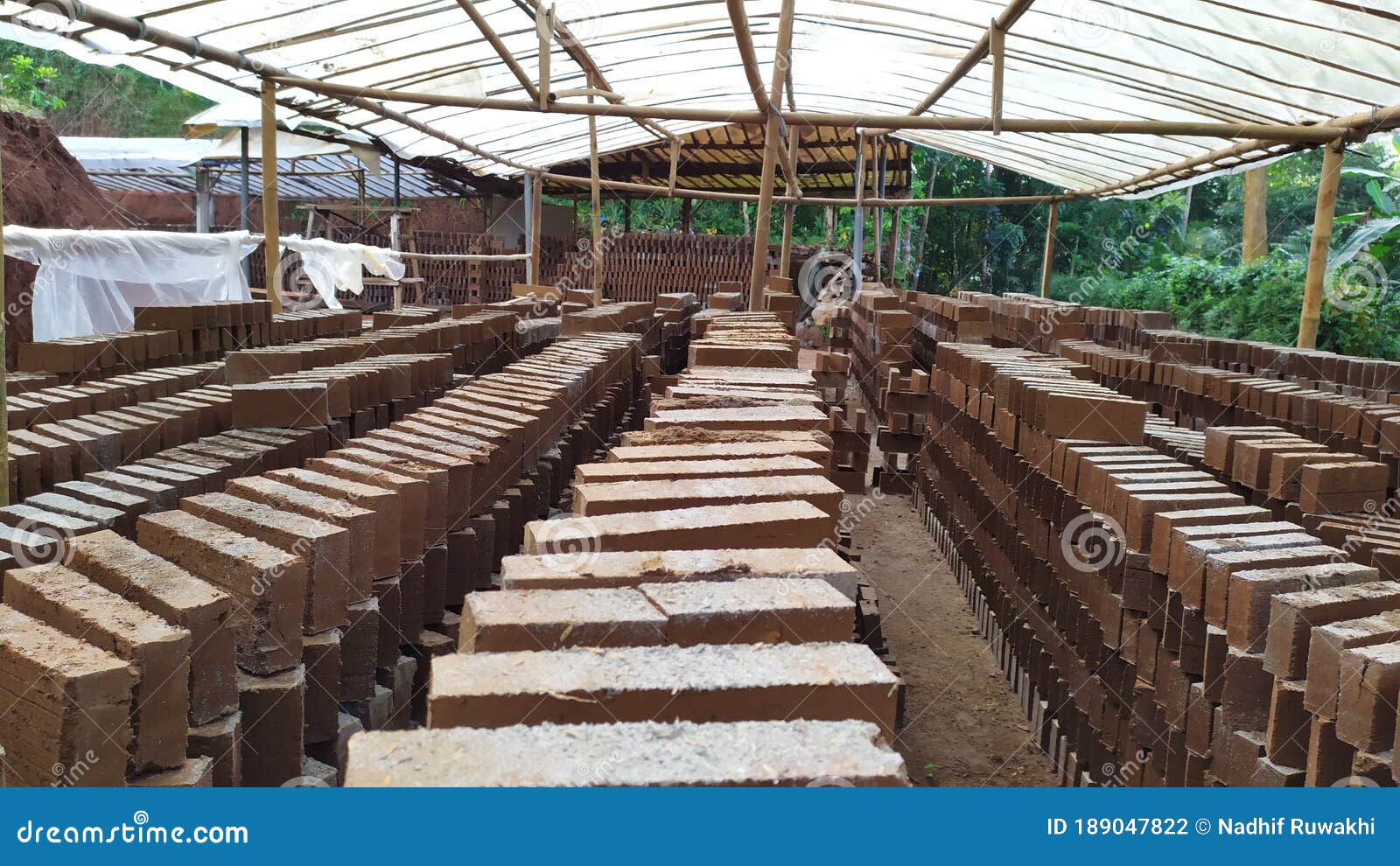 Line Up Bricks on Traditionally Making Process of Bricks in Indonesia ...