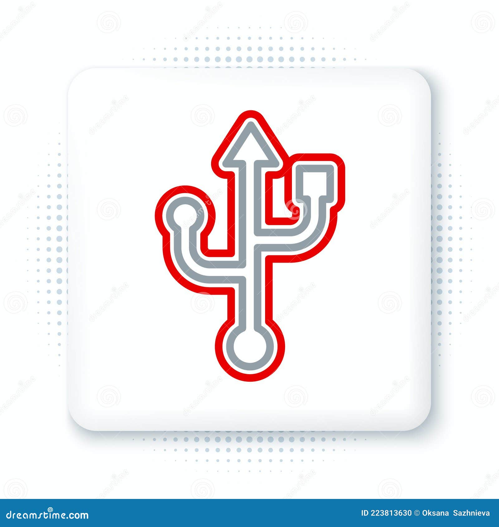 Line USB Symbol Icon Isolated on White Background. Colorful Outline ...