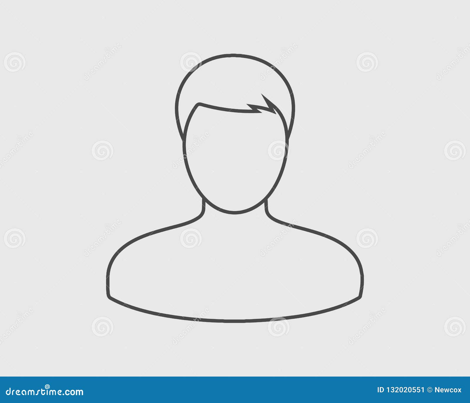 Line User Icon on Gray Background. Stock Vector - Illustration of user ...