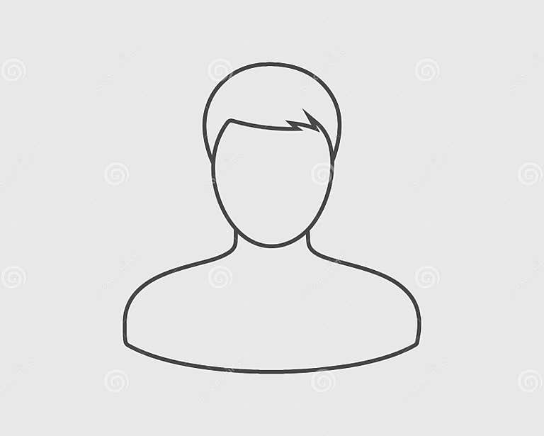 Line User Icon on Gray Background. Stock Vector - Illustration of user ...