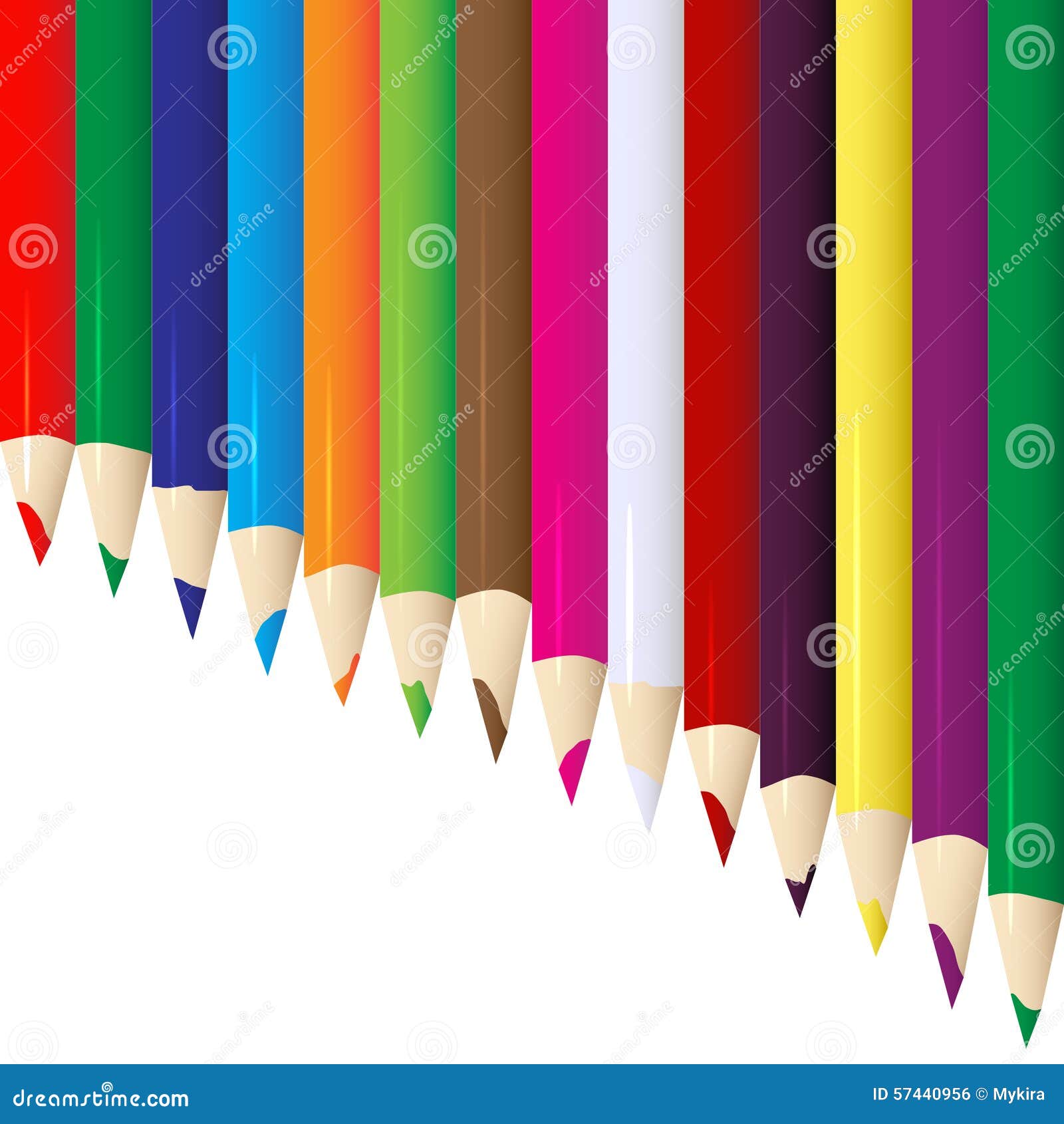 Line of Vector Colored Pencils Stock Vector - Illustration of pink ...