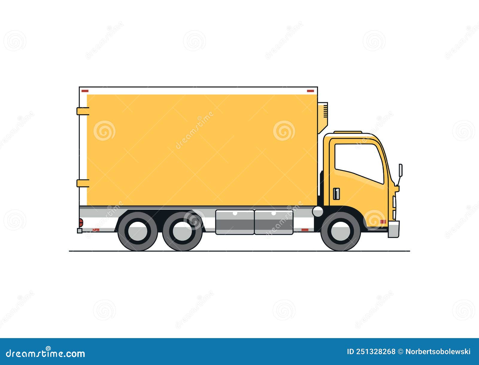 Medium-duty Cab-over-engine Truck. Vector Stock Vector - Illustration ...