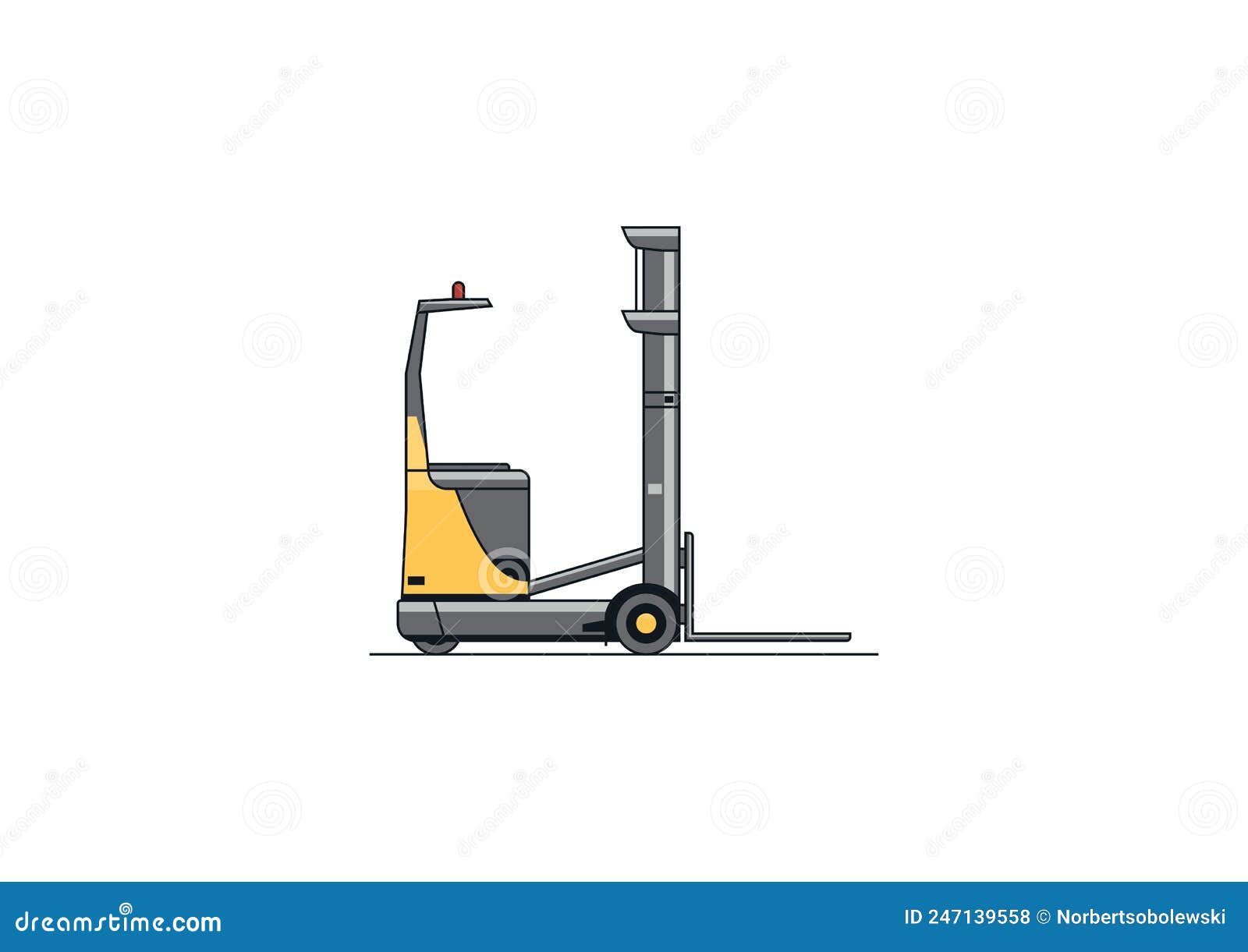 Modern Reach Truck Forklift Stock Vector - Illustration of vector, flat ...