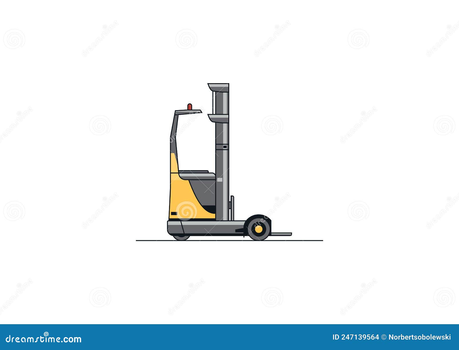 Modern Reach Truck Forklift Stock Vector - Illustration of truck ...