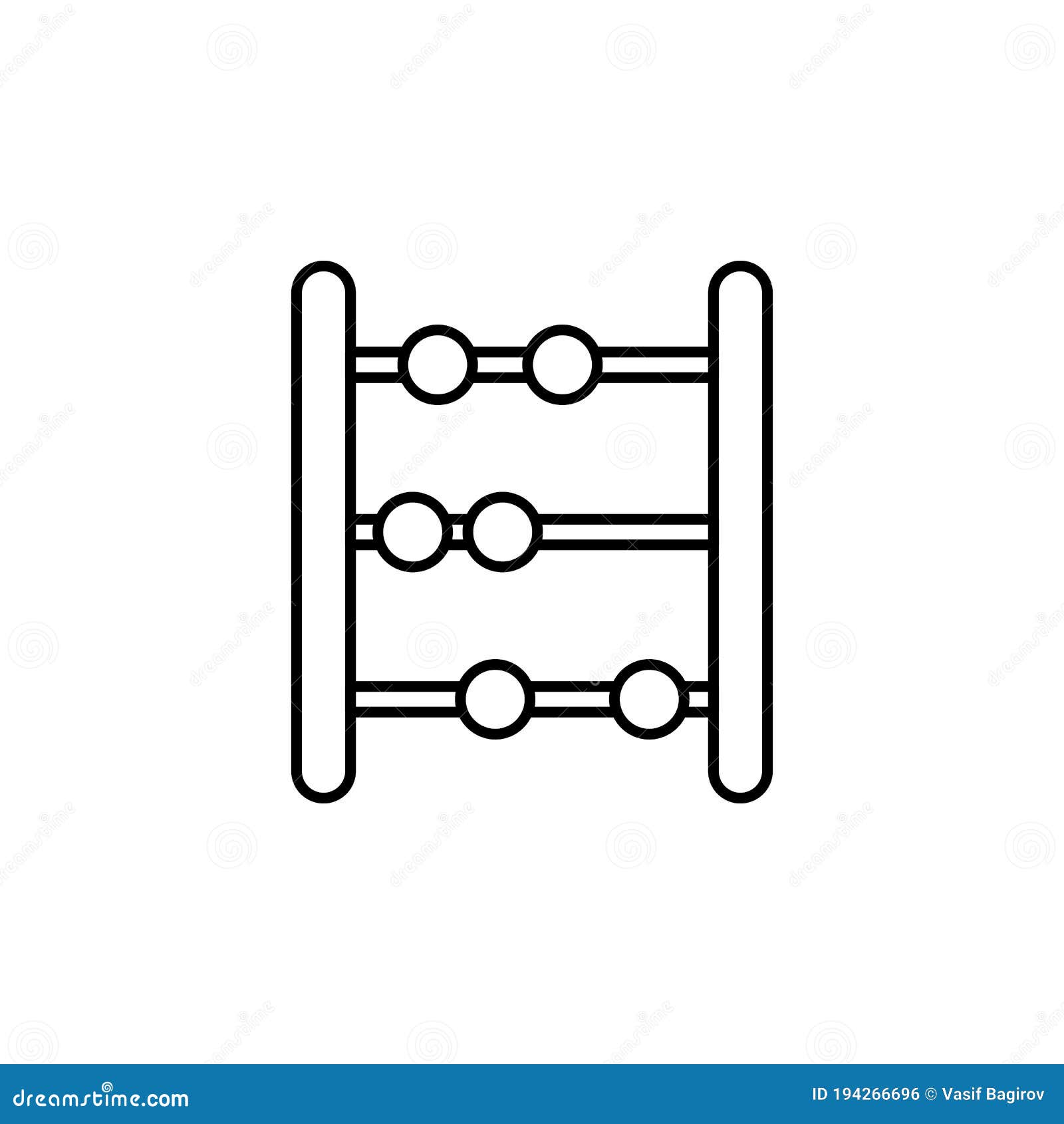 Line Vector Icon Abacus, Counting. Outline Vector Icon Stock ...