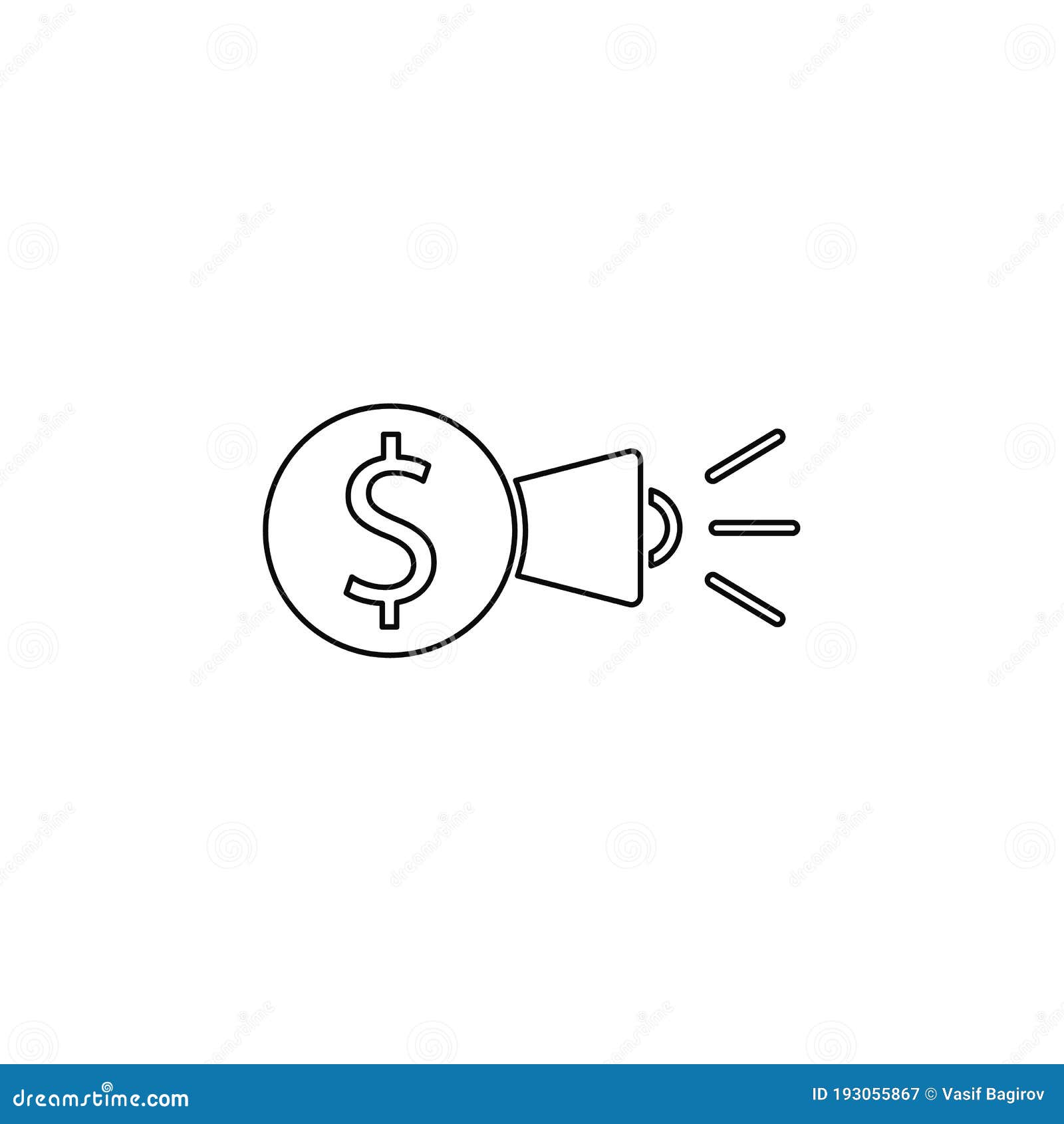 Line Vector Icon Ad, Ads. Outline Vector Icon Stock Illustration ...