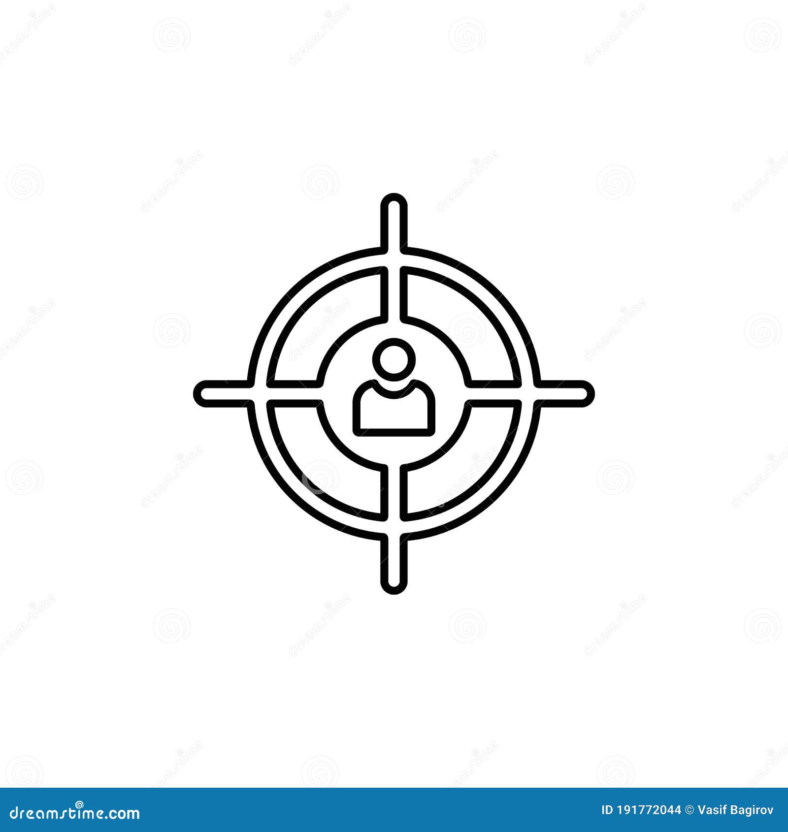 Line Vector Icon Aiming, Customer Target. Outline Vector Icon Stock ...